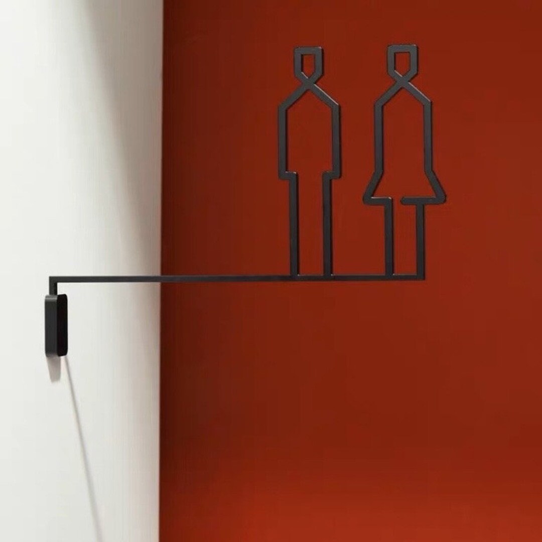 Luxury Matt Surface Side Mount Washroom Sign, Bathroom Sign, Restroom ...