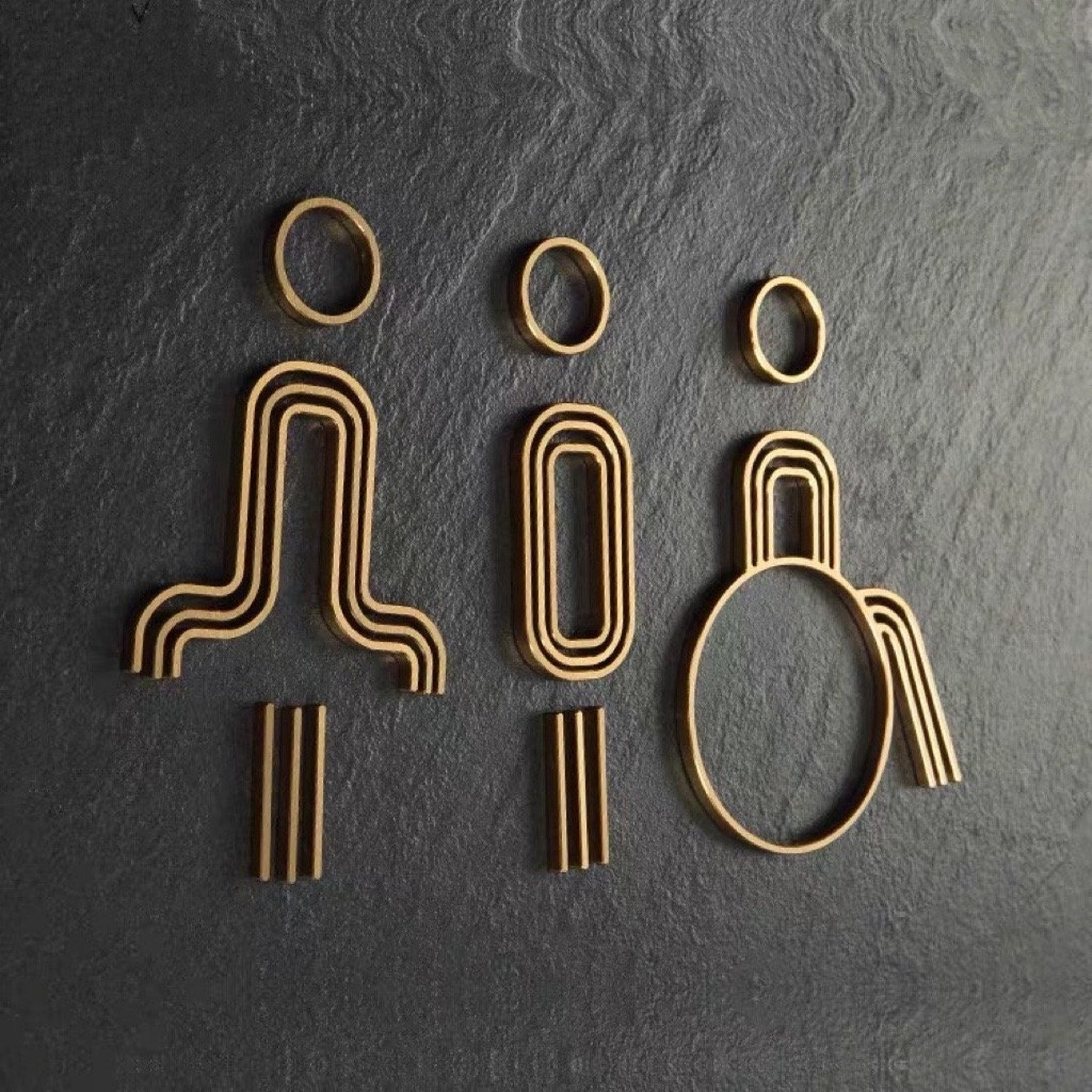 Luxury Matt Surface Metal Washroom Sign, Bathroom Sign, Restroom Sign ...