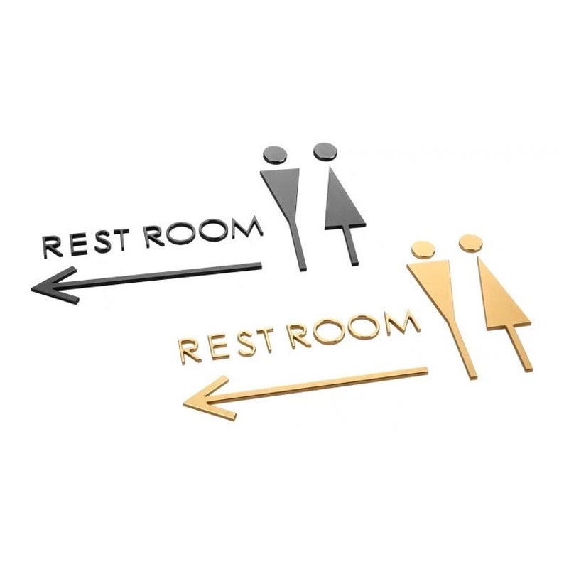 Modern Matt Metal Washroom Sign, Office Restaurant Toilet Sign - Etsy