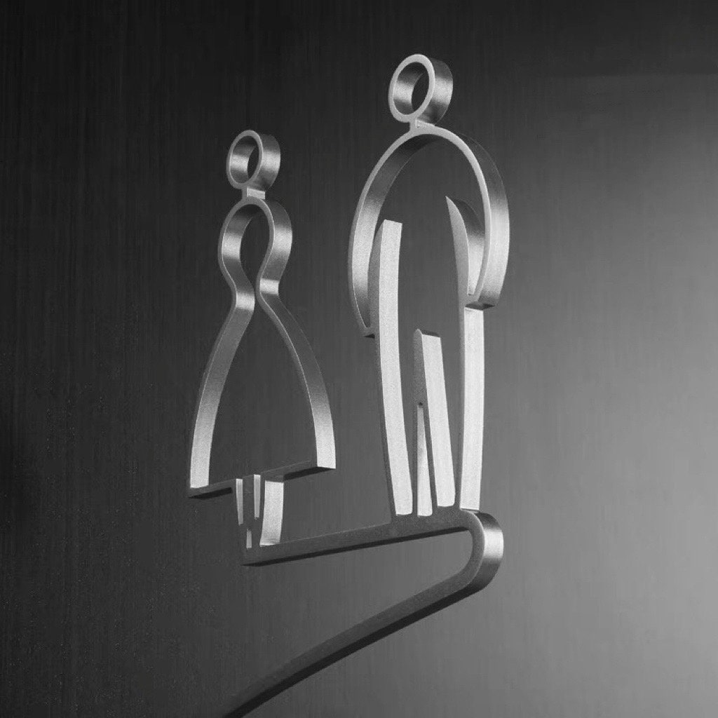 Luxury Metal Side Mount Washroom Sign, Bathroom Sign, Restroom Sign ...