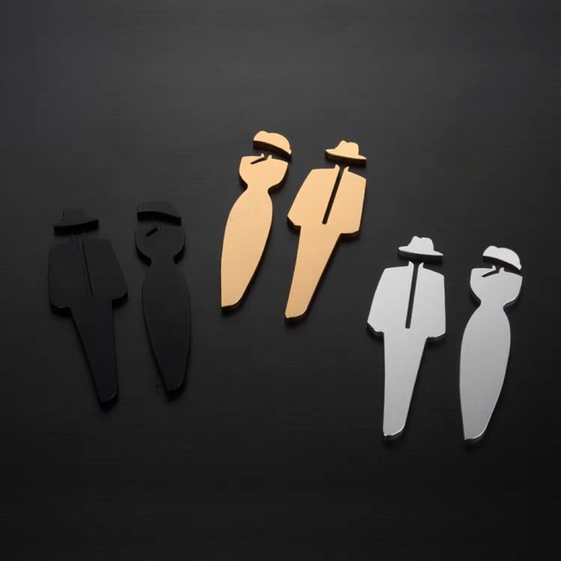 Luxury Matt Surface Metal Washroom Sign, Bathroom Sign, Restroom Sign ...