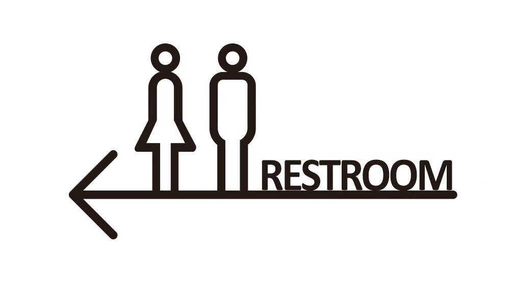 Custom Acrylic Washroom Sign, Bathroom Sign, Restroom Sign, Toilet Sign ...