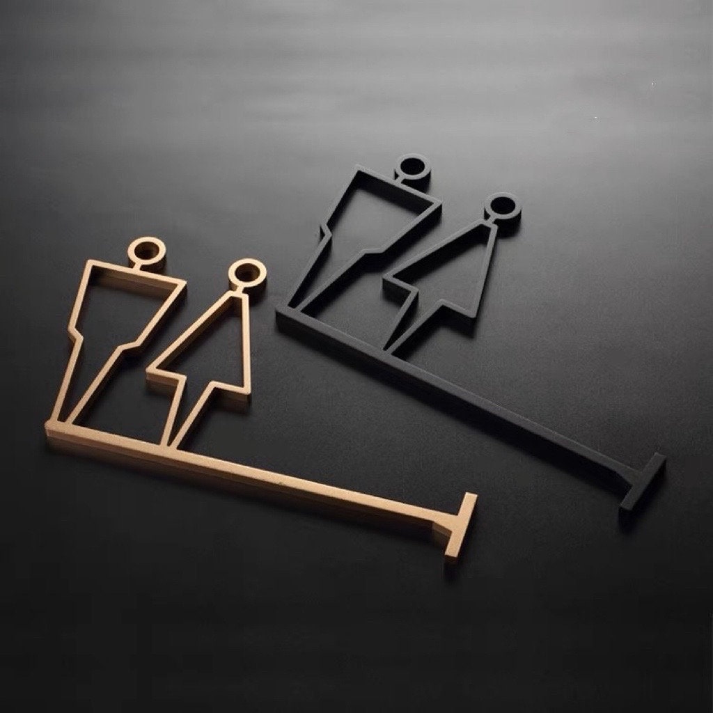 Luxury Matt Surface Side Mount Washroom Sign, Bathroom Sign, Restroom ...