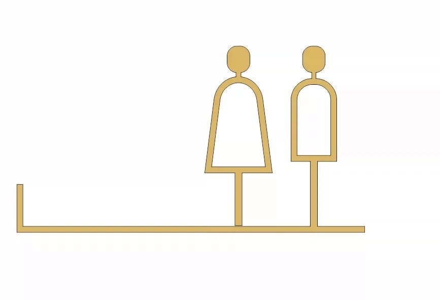 Luxury Matt Surface Side Mount Washroom Sign, Bathroom Sign, Restroom ...