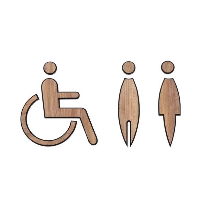 Custom Wood Surface Washroom Sign, Bathroom Sign, Restroom Sign, Toilet ...