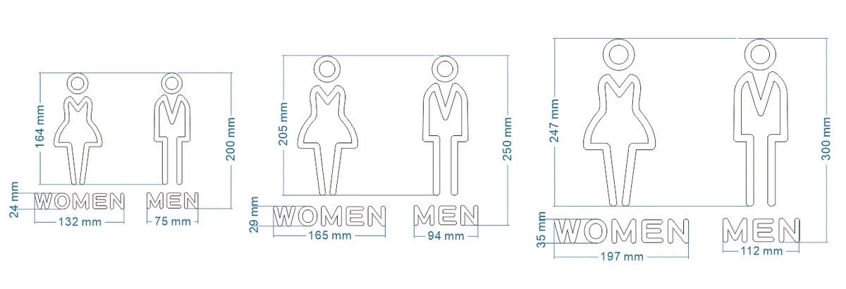 Custom Acrylic Washroom Sign, Bathroom Sign, Restroom Sign, Toilet Sign ...