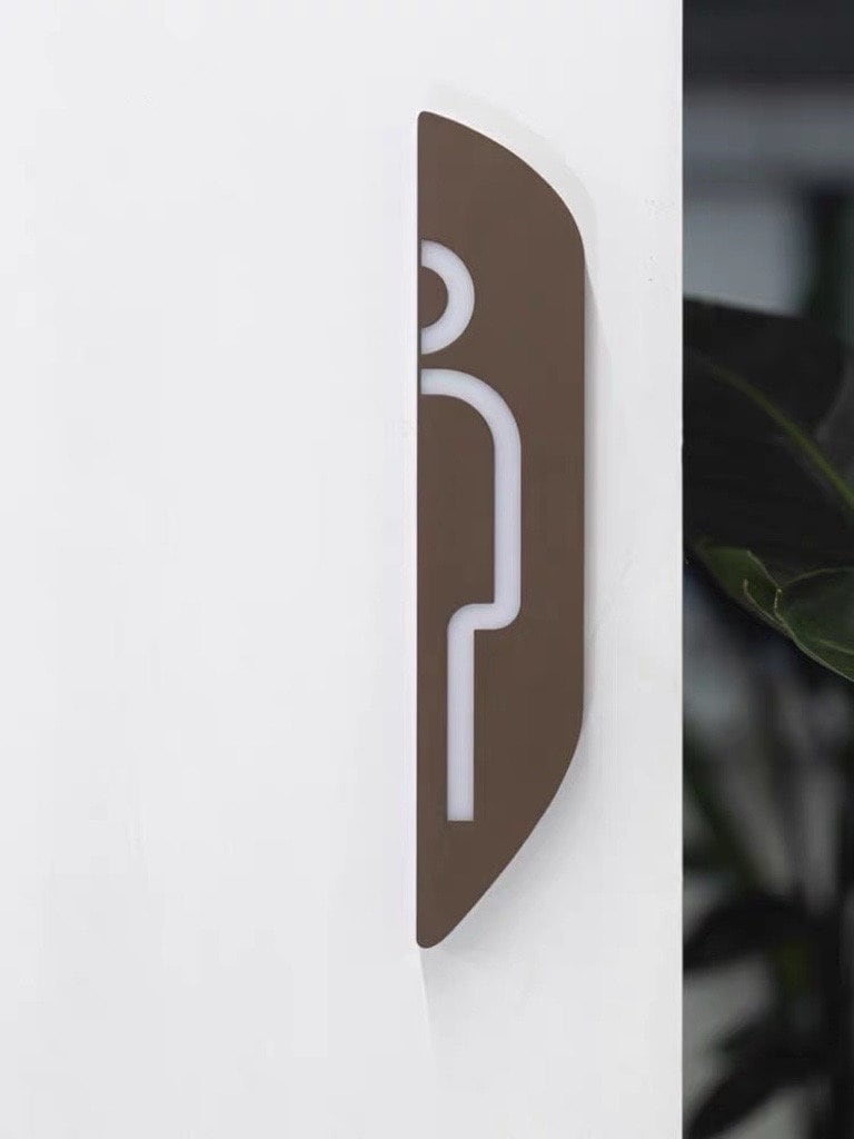 Custom Stainless Illuminated Toilet Sign, Bathroom Sign, Restroom Sign ...