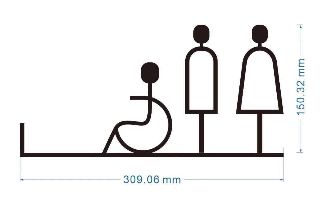 Luxury Matt Surface Side Mount Washroom Sign, Bathroom Sign, Restroom ...