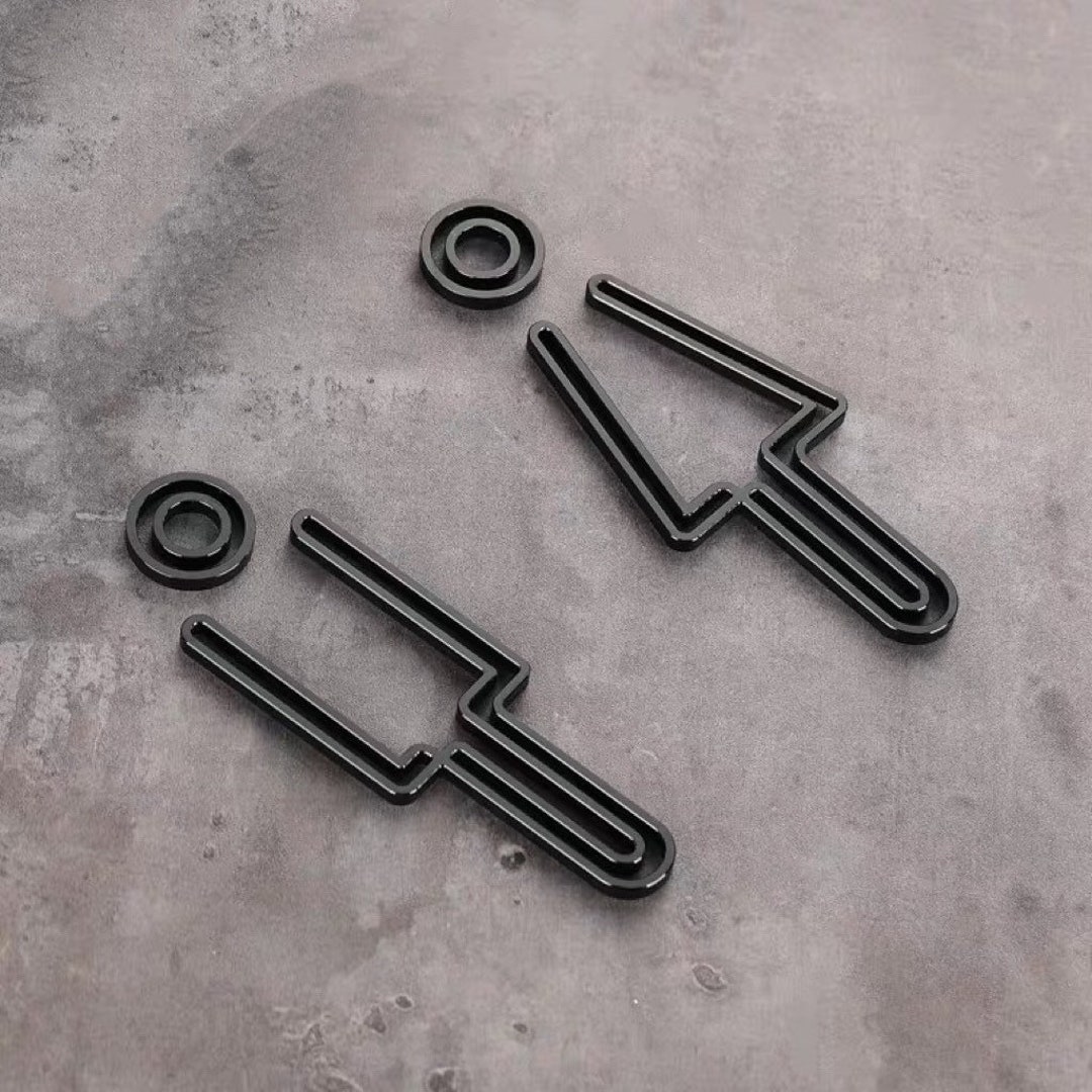 Luxury Matt Surface Metal Washroom Sign, Bathroom Sign, Restroom Sign ...