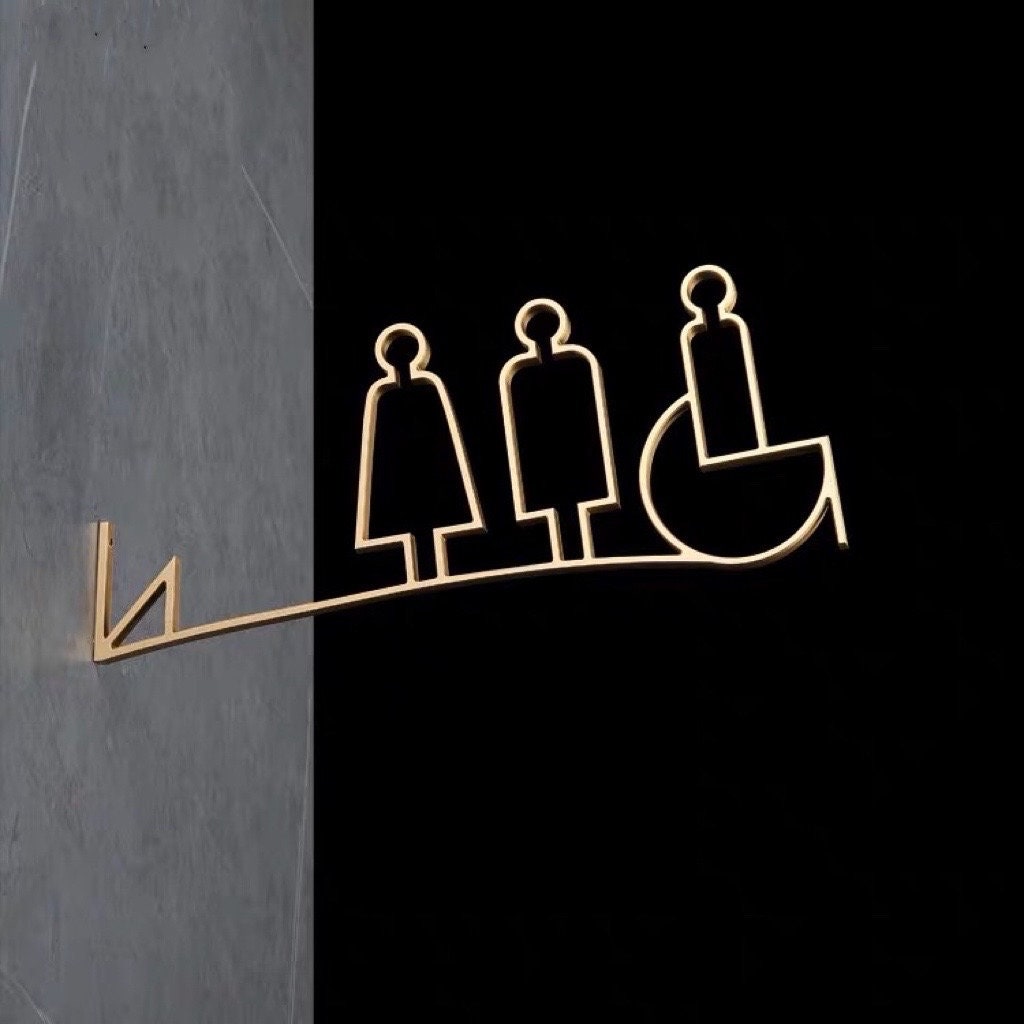 Luxury Matt Surface Side Mount Washroom Sign, Bathroom Sign, Restroom ...