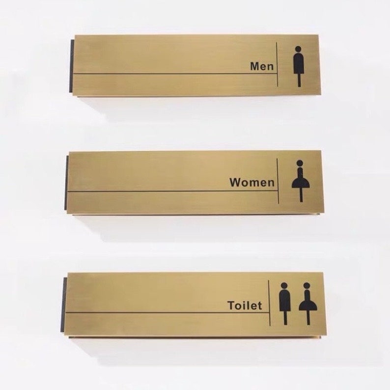 Luxury Matt Surface Side Mount Washroom Sign, Bathroom Sign, Restroom ...