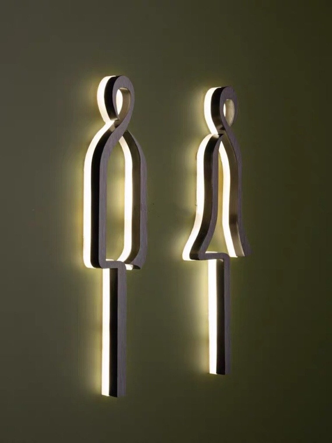 Luxury Custom Washroom, Toilet, Restroom Metal Backlit Sign ...