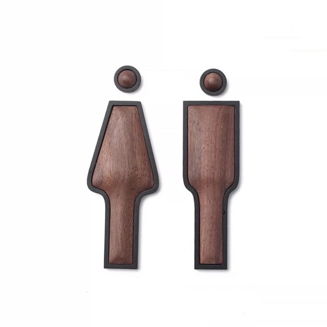 Luxury Walnut Wood Surface Washroom Sign, Bathroom Sign, Restroom Sign ...