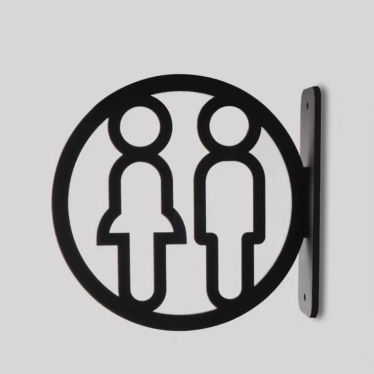 Custom Acrylic Side Mount Washroom Sign, Bathroom Sign, Restroom Sign ...