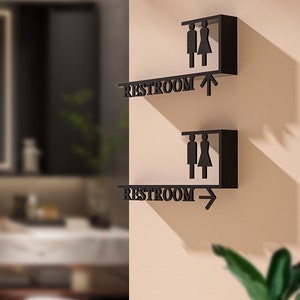 Custom Acrylic Washroom Sign, Bathroom Sign, Restroom Sign, Toilet Sign ...