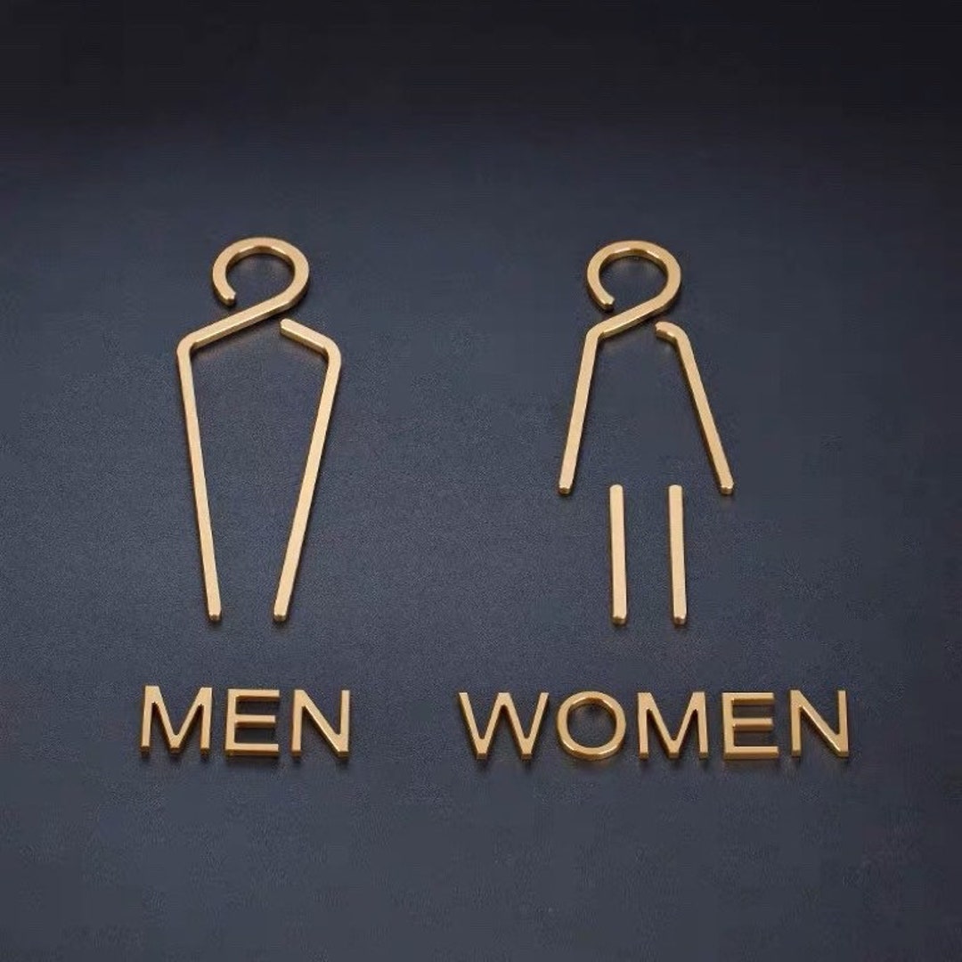 Custom Luxury Matt Surface Metal Washroom Sign, Bathroom Sign, Restroom ...