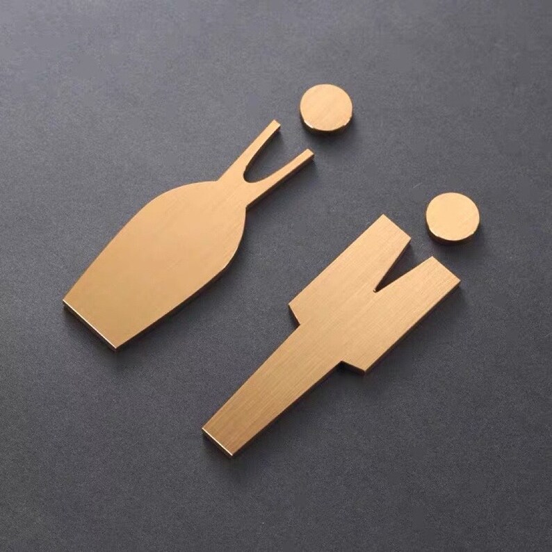 Luxury Aluminum Restroom Washroom, Toilet Sign, Modern Minimalist ...