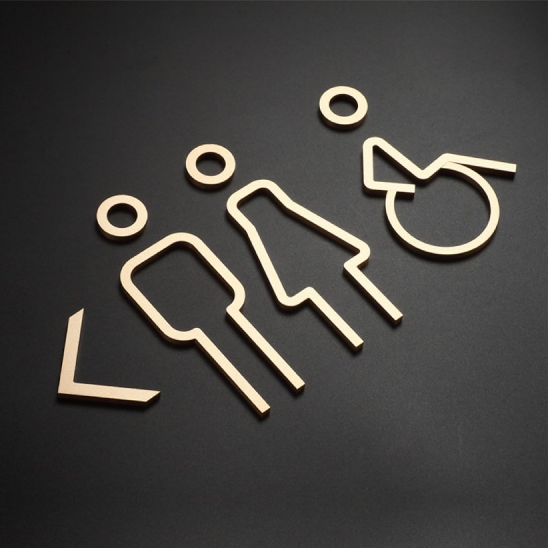 Modern Matt Metal Washroom Sign, Restroom, Toilet, Disabled, Braille - Etsy