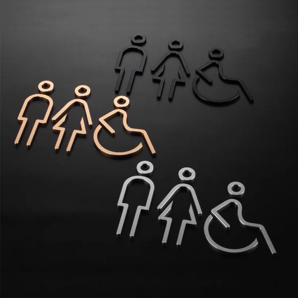 Luxury Matt Surface Metal Washroom Sign, Bathroom Sign, Restroom Sign ...