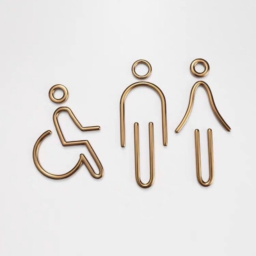 Deluxe Brass Washroom Sign, Bathroom Sign, Restroom Sign, Toilet Sign ...