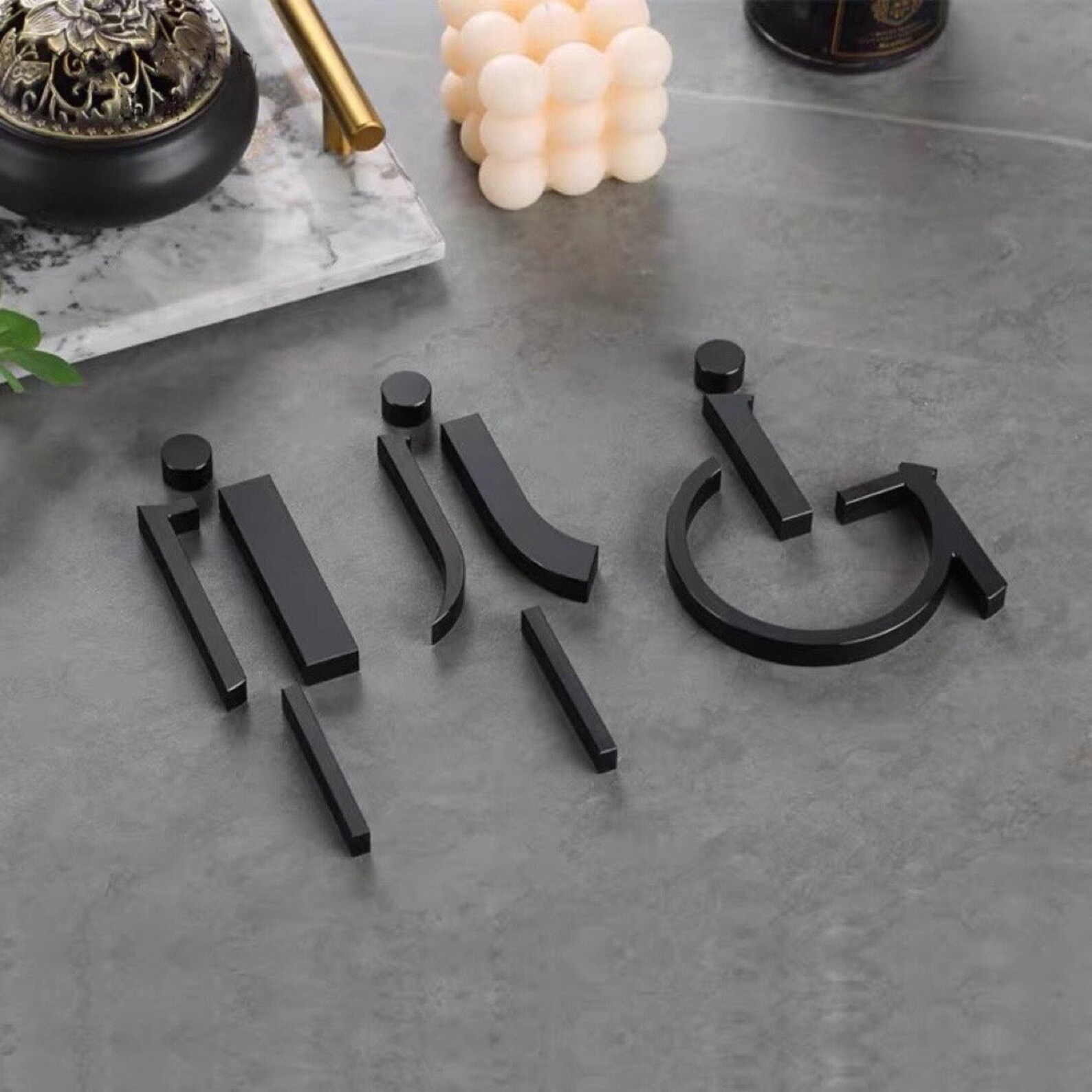 Luxury Matt Surface Metal Washroom Sign, Bathroom Sign, Restroom Sign ...