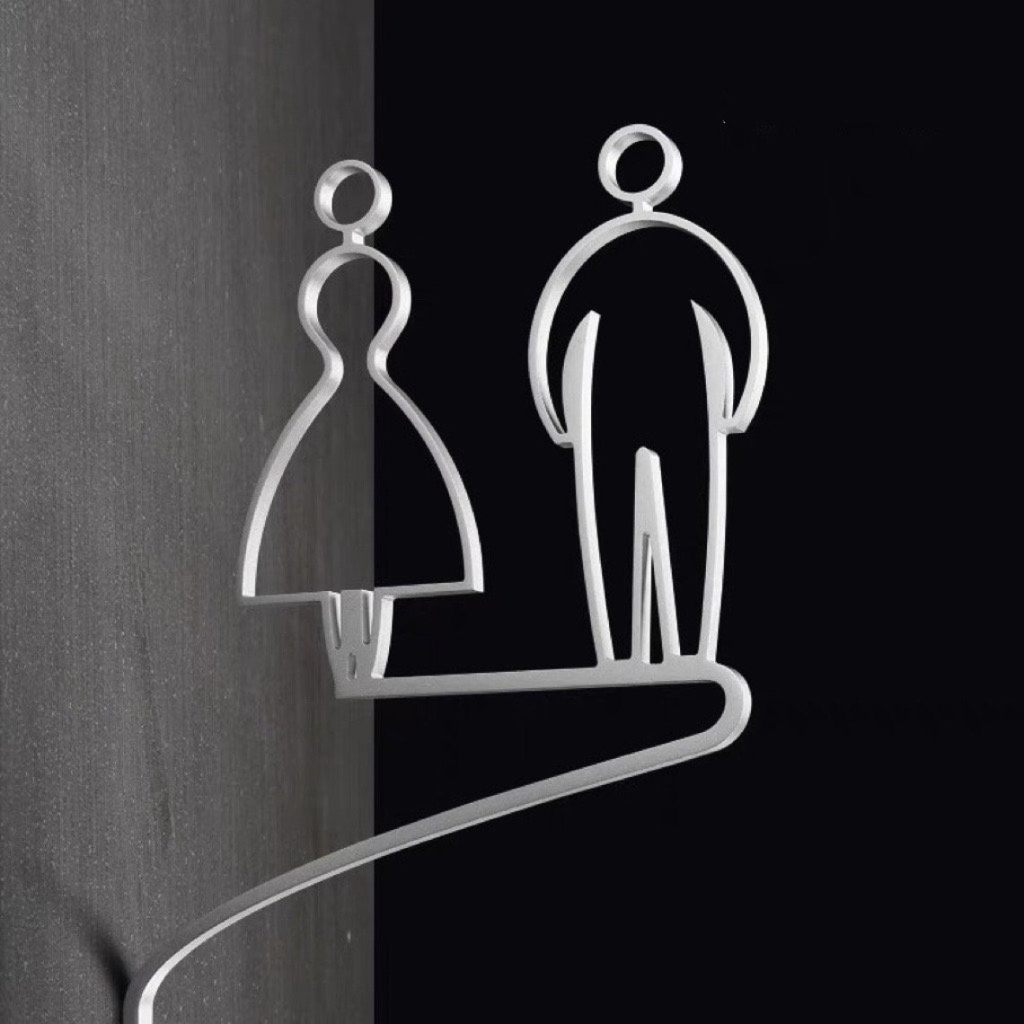 Luxury Metal Side Mount Washroom Sign, Bathroom Sign, Restroom Sign ...