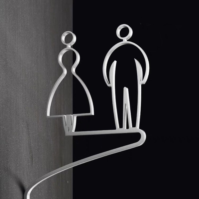 Luxury Metal Side Mount Washroom Sign, Bathroom Sign, Restroom Sign ...