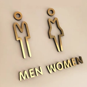 Custom Acrylic Washroom Sign, Bathroom Sign, Restroom Sign, Toilet Sign ...