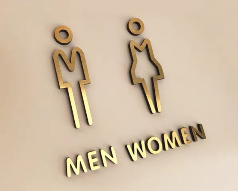 Custom Acrylic Washroom Sign, Bathroom Sign, Restroom Sign, Toilet Sign ...