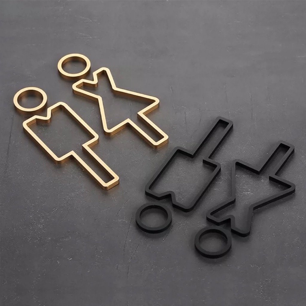 Luxury Matt Surface Metal Washroom Sign, Bathroom Sign, Restroom Sign ...