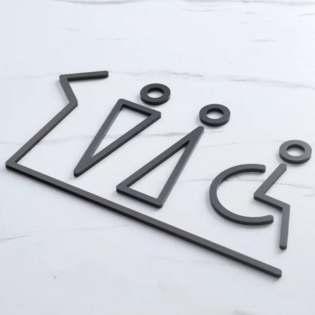 Luxury Matt Surface Metal Washroom Sign Bathroom Sign - Etsy