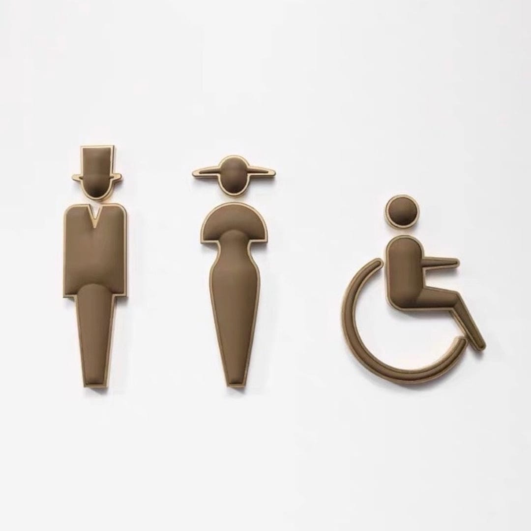 Luxury Metal With Color Washroom Sign, Bathroom Sign, Restroom Sign ...