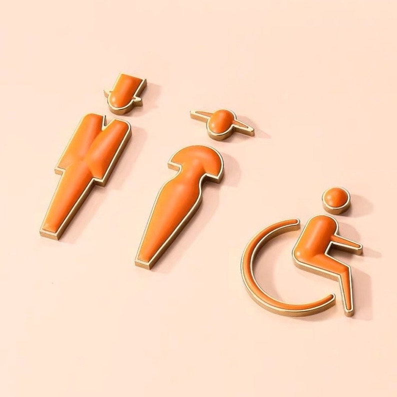 Luxury Metal With Color Washroom Sign, Bathroom Sign, Restroom Sign ...