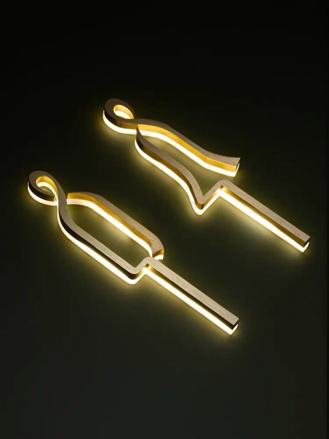 Luxury Custom Washroom, Toilet, Restroom Metal Backlit Sign ...