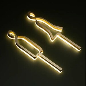 Luxury Custom Washroom, Toilet, Restroom Metal Backlit Sign ...