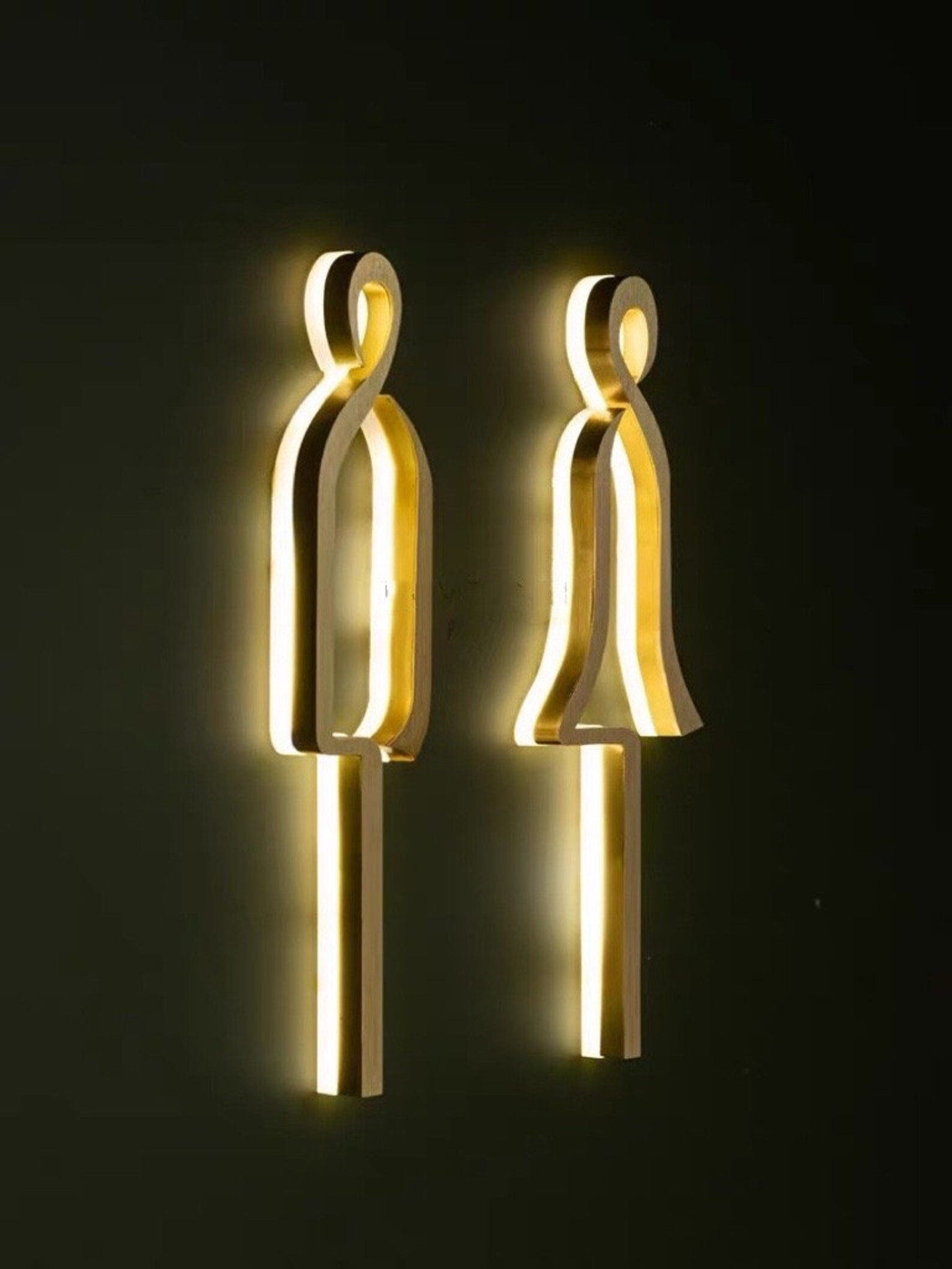 Luxury Custom Washroom, Toilet, Restroom Metal Backlit Sign ...