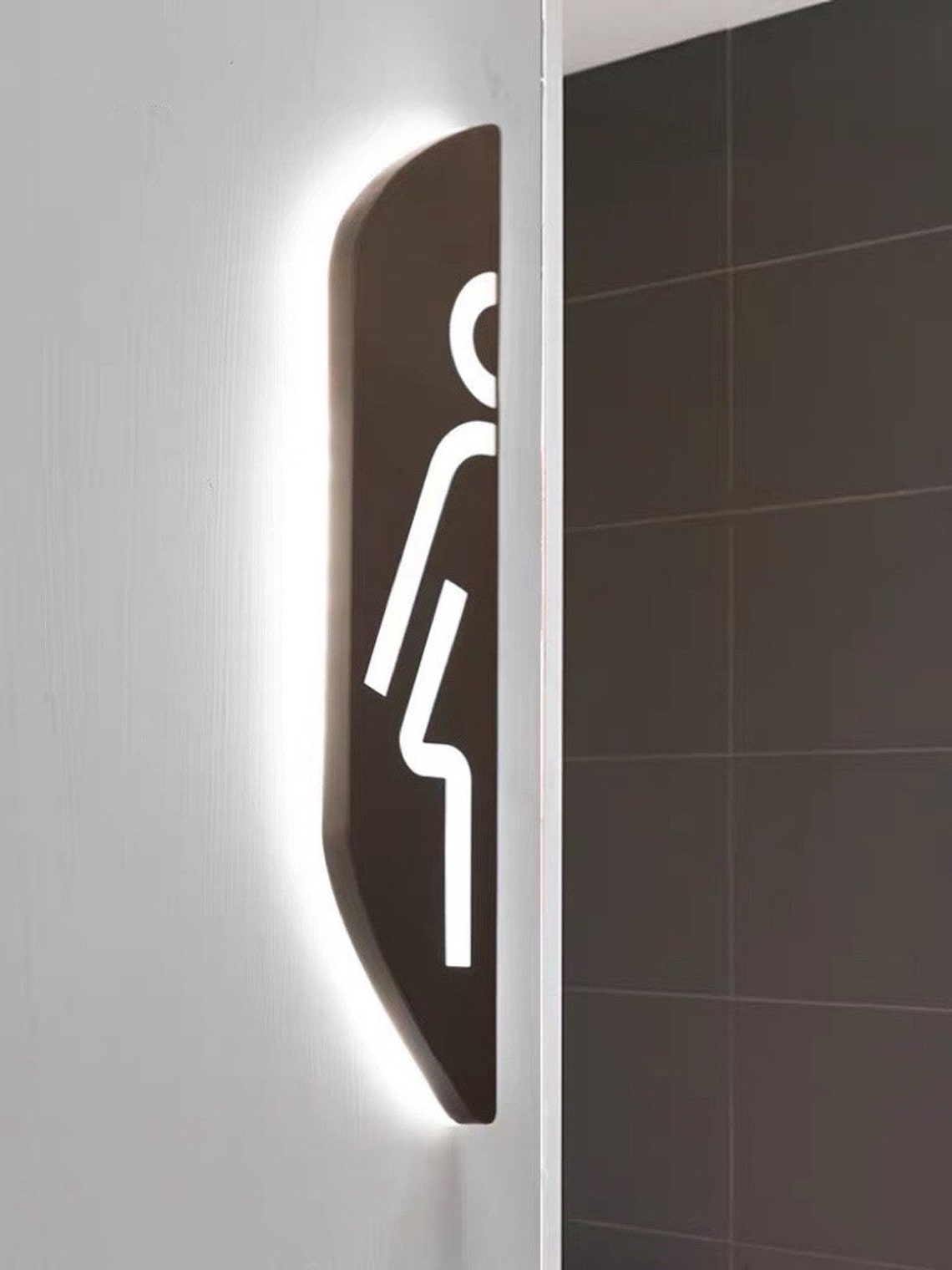 Custom Stainless Illuminated Toilet Sign, Bathroom Sign, Restroom Sign ...