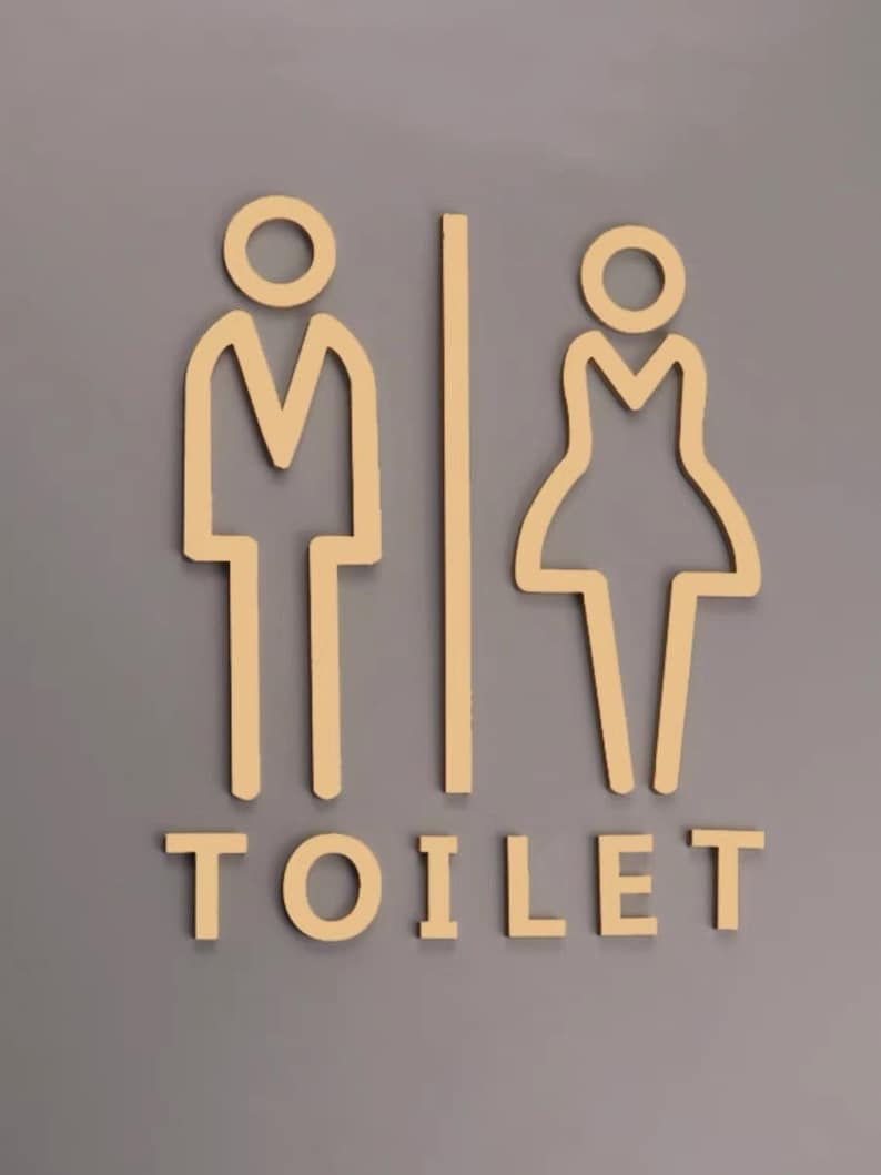 Custom Acrylic Washroom Sign, Bathroom Sign, Restroom Sign, Toilet Sign ...