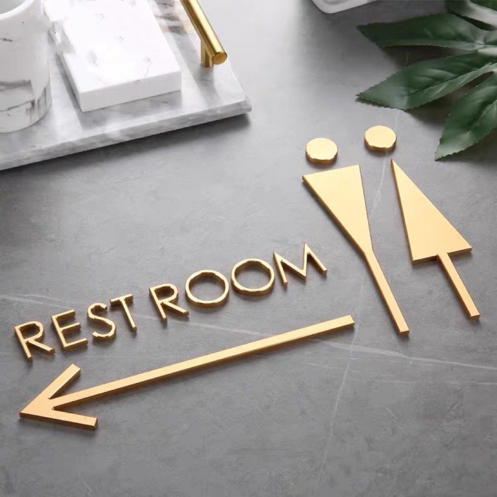 Luxury Matt Surface Metal Washroom Sign, Bathroom Sign, Restroom Sign ...