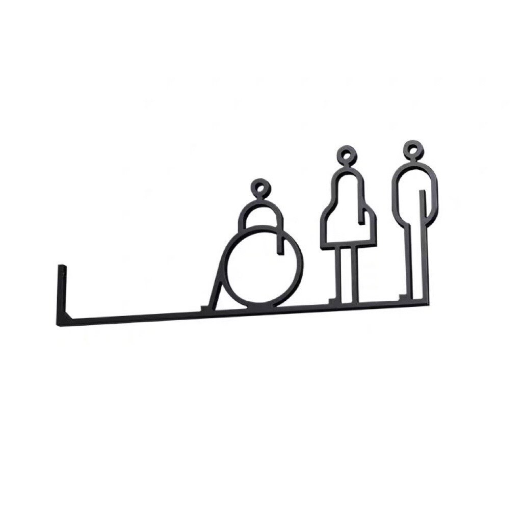 Luxury Matt Surface Side Mount Washroom Sign, Bathroom Sign, Restroom ...