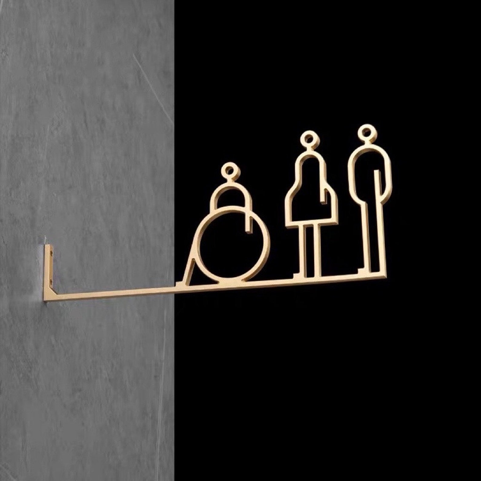 Luxury Matt Surface Side Mount Washroom Sign, Bathroom Sign, Restroom ...