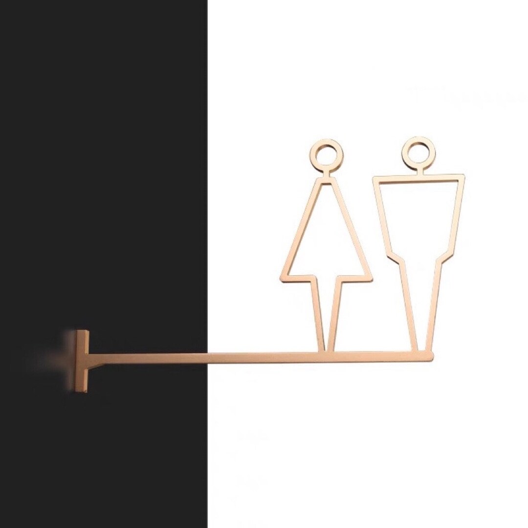 Luxury Matt Surface Side Mount Washroom Sign, Bathroom Sign, Restroom ...