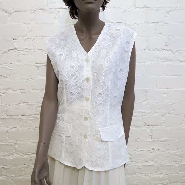 Womens White Lace Vest - Etsy