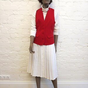 Hot Red Womens Vest Womens Formal Vest Wool Blend Fitted Waistcoat ...