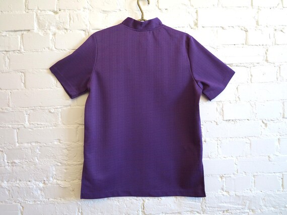 Vintage 1970s Crimplene Blouse Crimplene Tunic Purple… - Gem