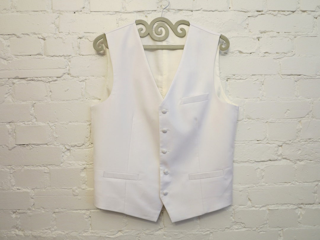 Ivory White Formal Mens Vest Steampunk Waistcoat Gentlemen's ...