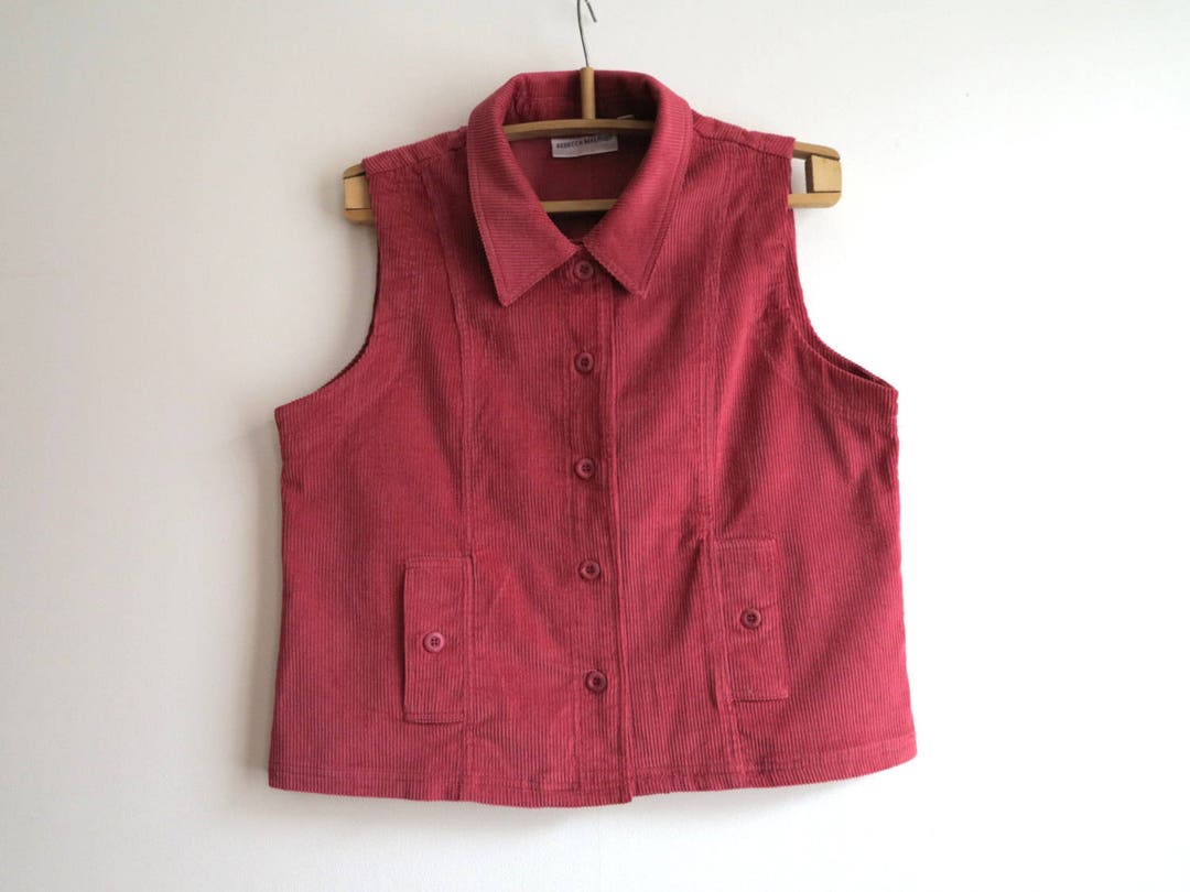 Raspberry Pink Corduroy Vest Womens Formal Waistcoat Steampunk Extra ...