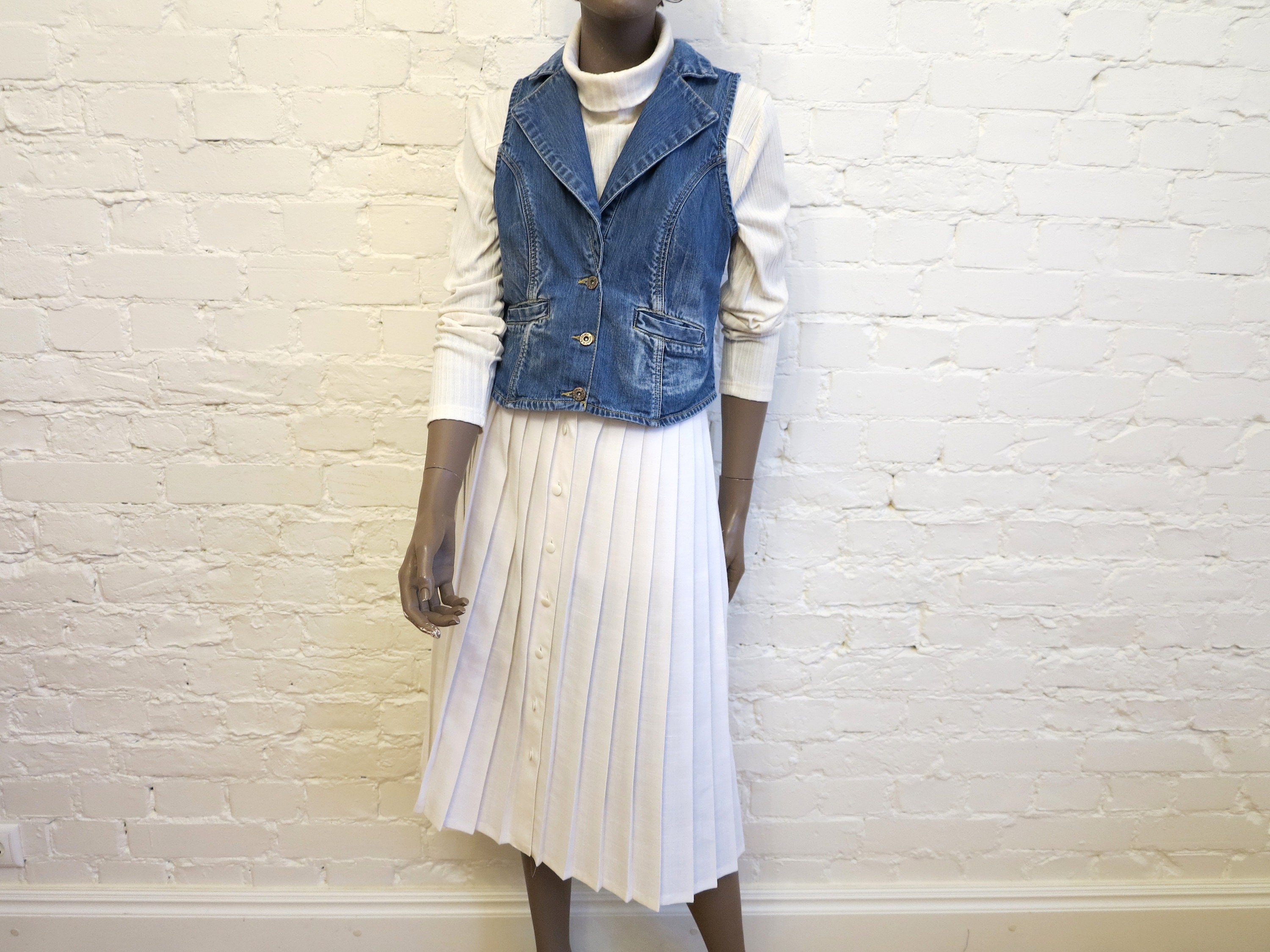 Blue Denim Vest Stretchy Fitted Jens Waistcoat Country Western Vest ...