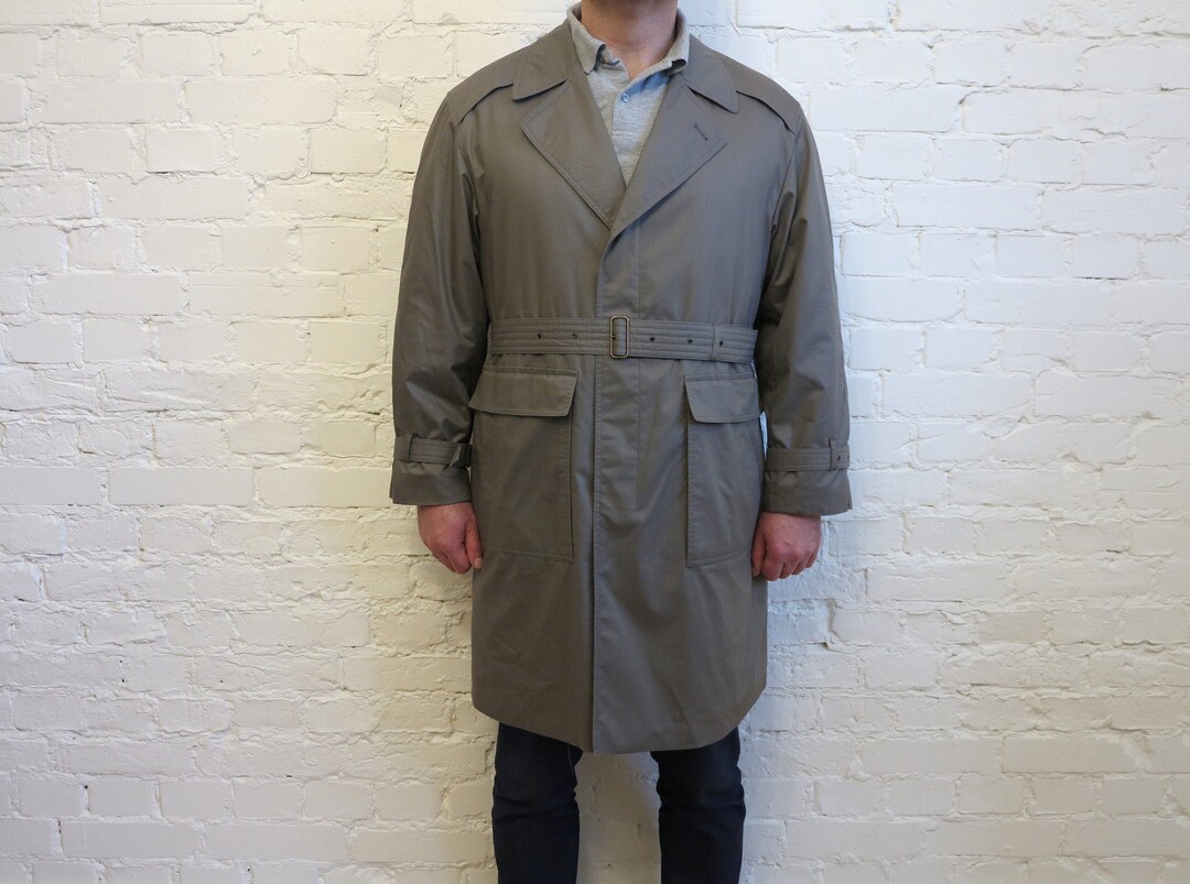 Vintage 80s Gray Trench Coat Classic Coat Men's Coat - Etsy