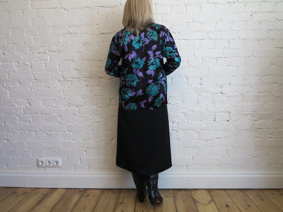 Vintage Kurt Kellermann Jacket Black Floral Satin Jac… - Gem